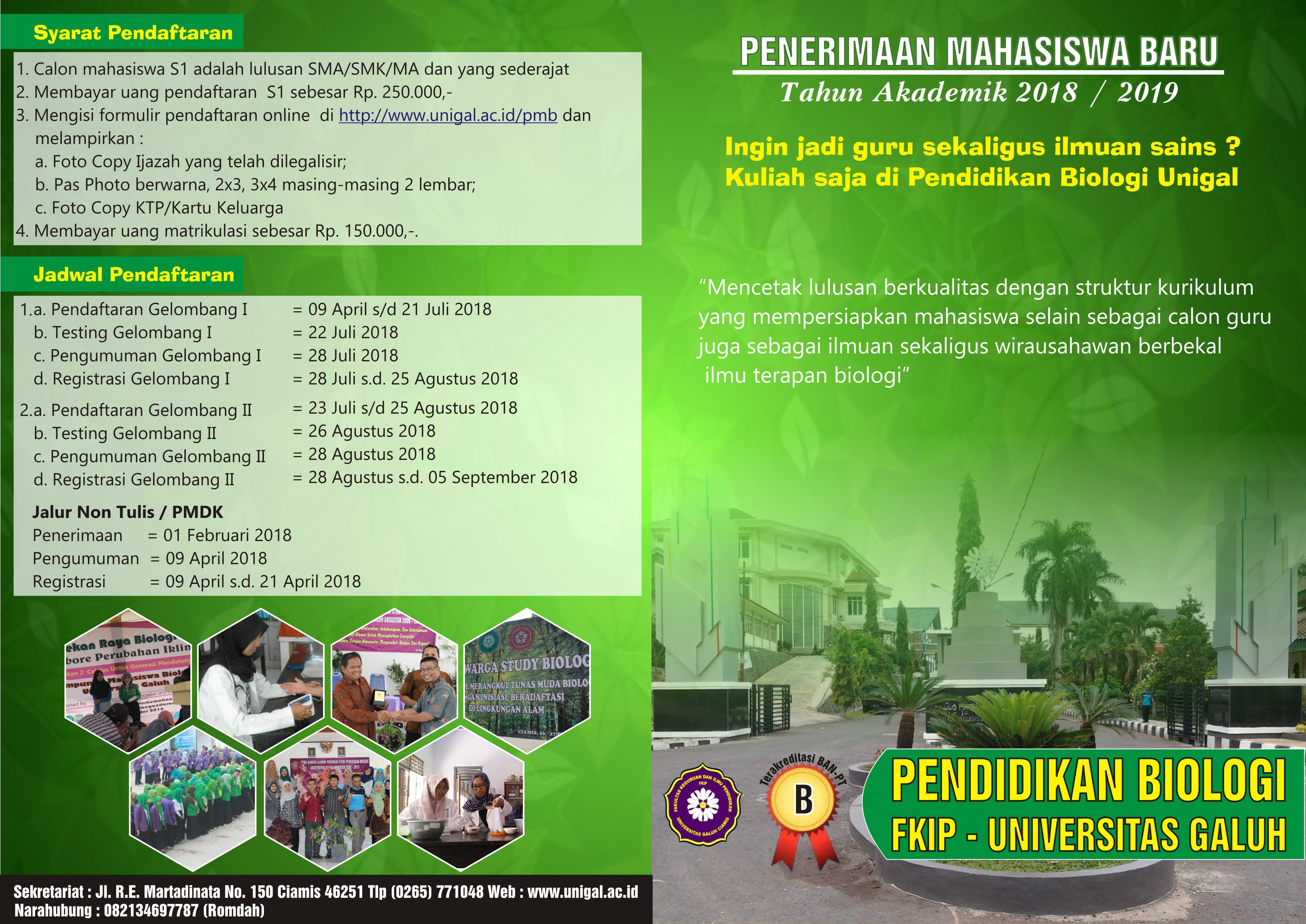 Leaflet PMB 2018 - Universitas Galuh
